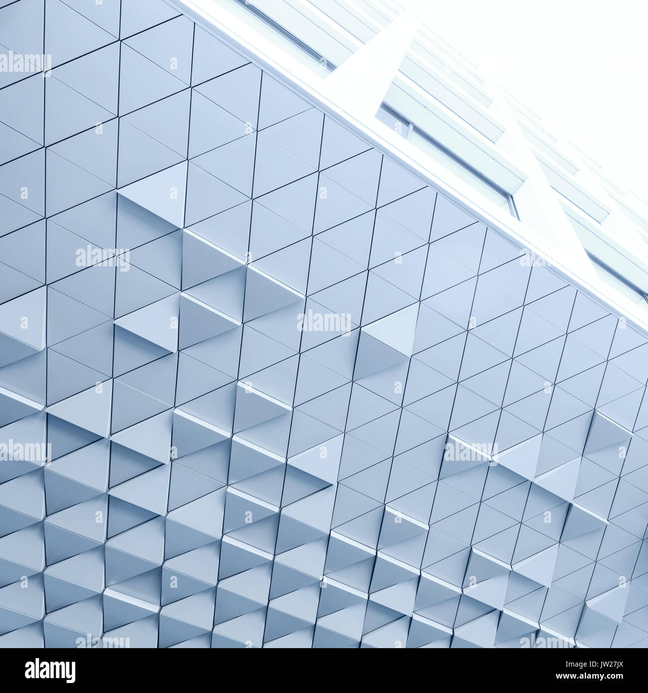 Abstract 3D illustration. modern aluminum facade of triangles Stock ...
