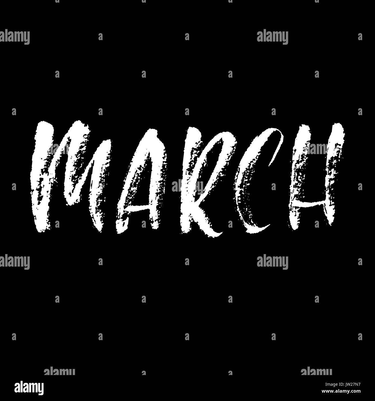 Hand drawn typography lettering. March. Month inscription. Vector ...