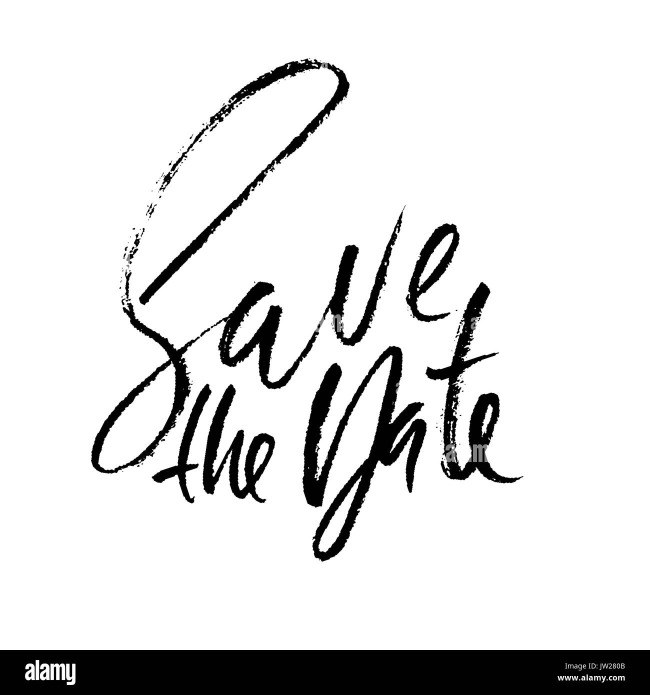 Save the date card. Hand drawn wedding calligraphy. Modern brush calligraphy. Hand drawn ...