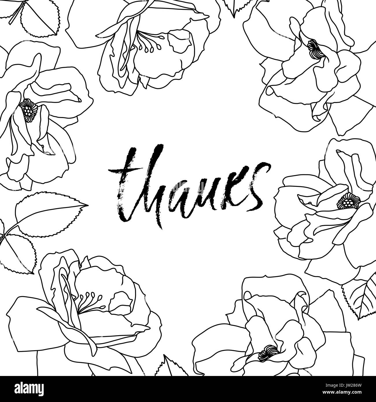 Thanks handwritten inscription. Hand drawn modern dry brush lettering ...