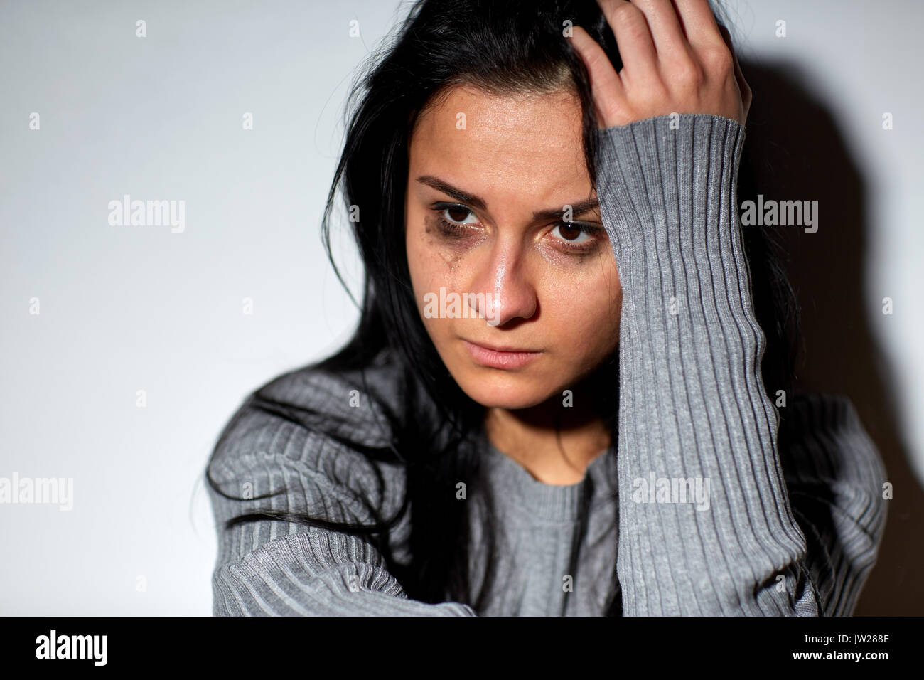 Woman crying mascara hi-res stock photography and images - Alamy