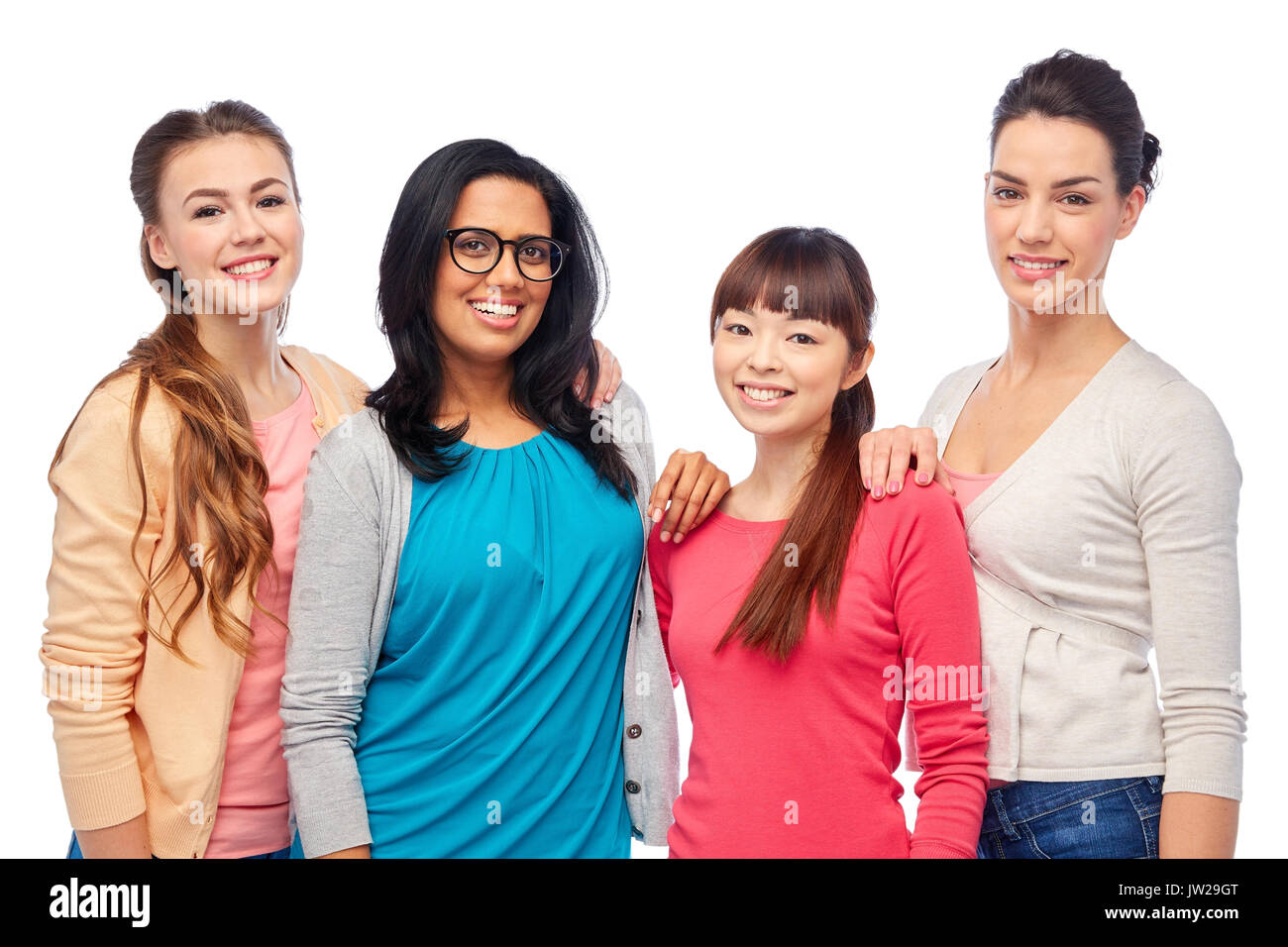 international group of happy smiling women Stock Photo - Alamy
