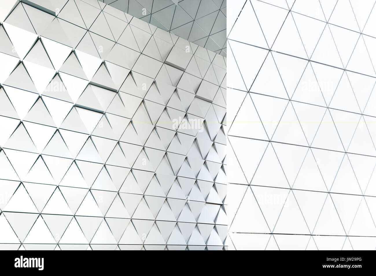 Abstract 3D illustration. modern aluminum facade of triangles Stock ...