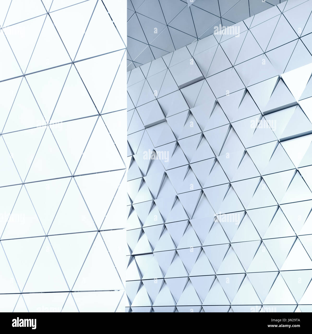 Abstract 3D illustration. modern aluminum facade of triangles Stock ...
