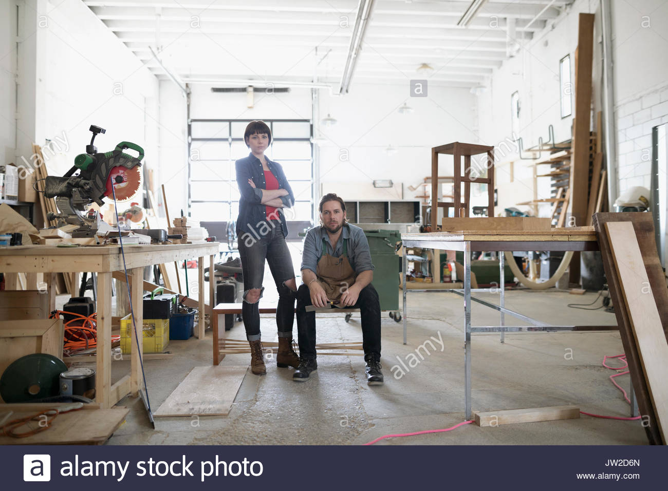 Serious carpenters in workshop hi-res stock photography and images - Alamy