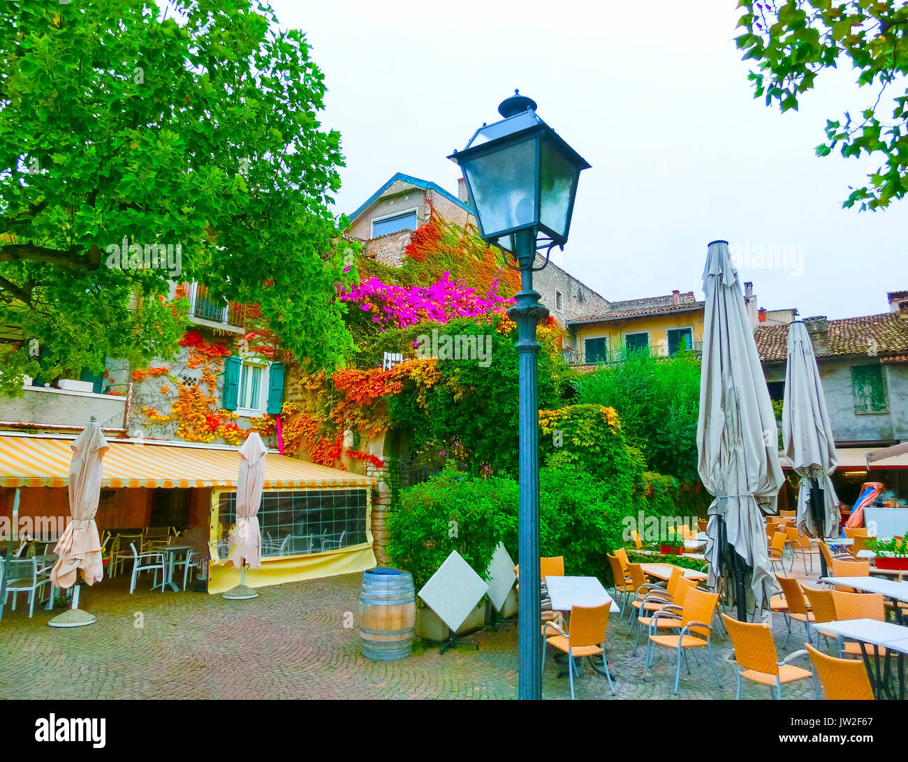 The old town at Torri del Benaco at Garda Lake in Italy Stock Photo - Alamy