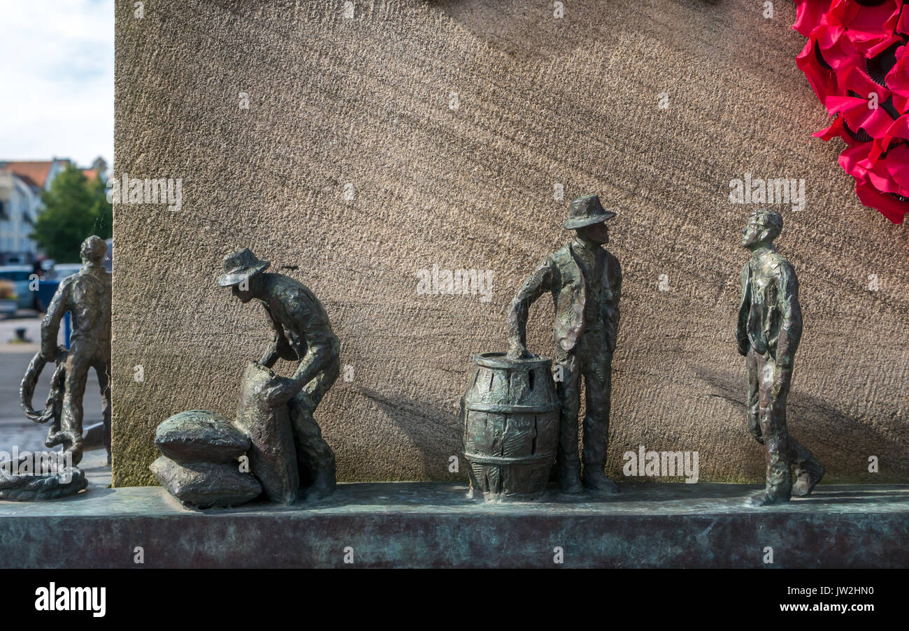Detail of bronze Merchant Navy Memorial, The Shore, Leith, Edinburgh ...
