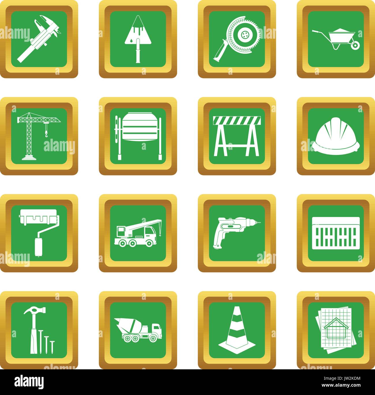 Architecture icons set green Stock Vector Image & Art - Alamy