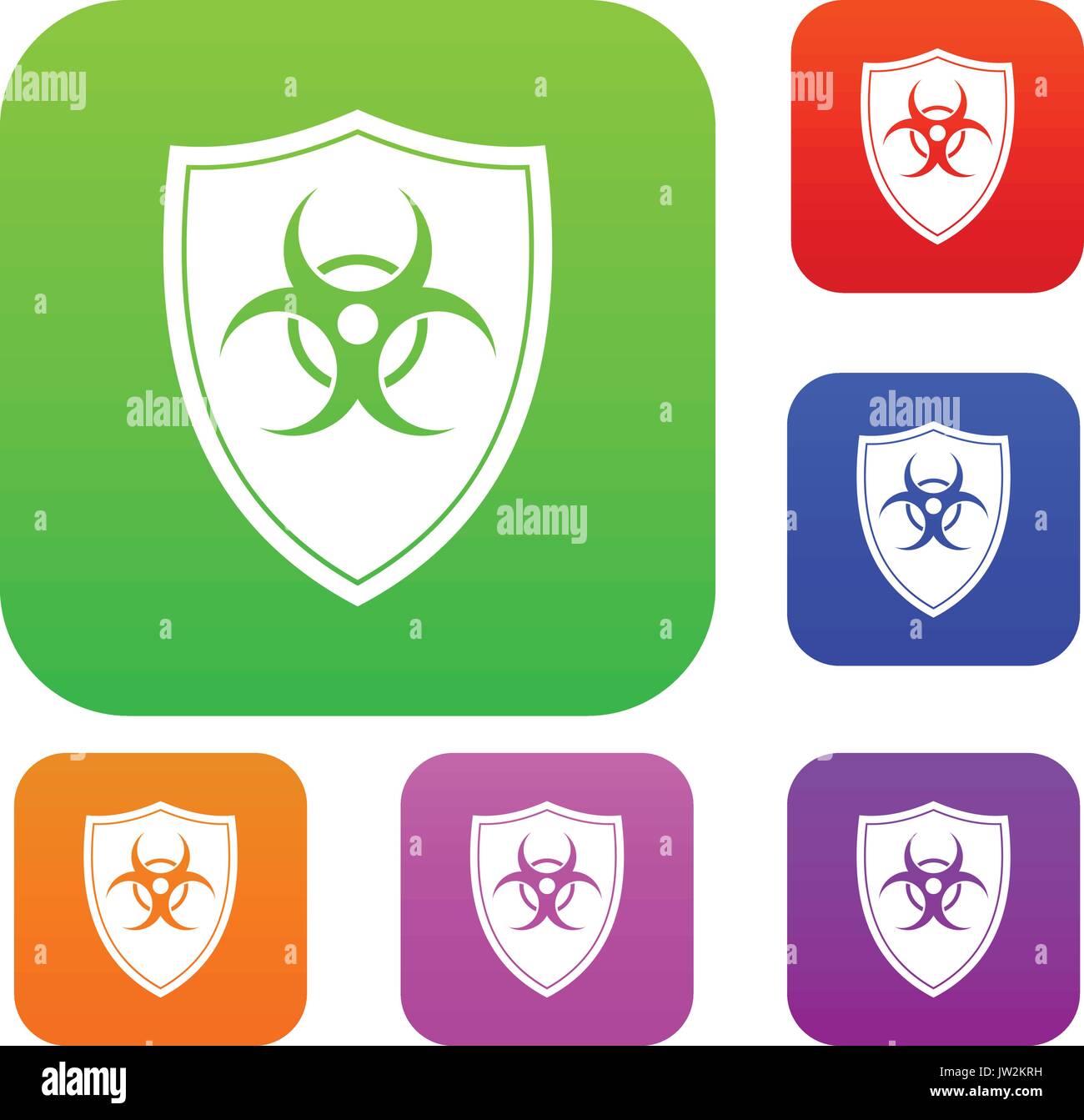 Shield with a biohazard sign set collection Stock Vector Image & Art ...