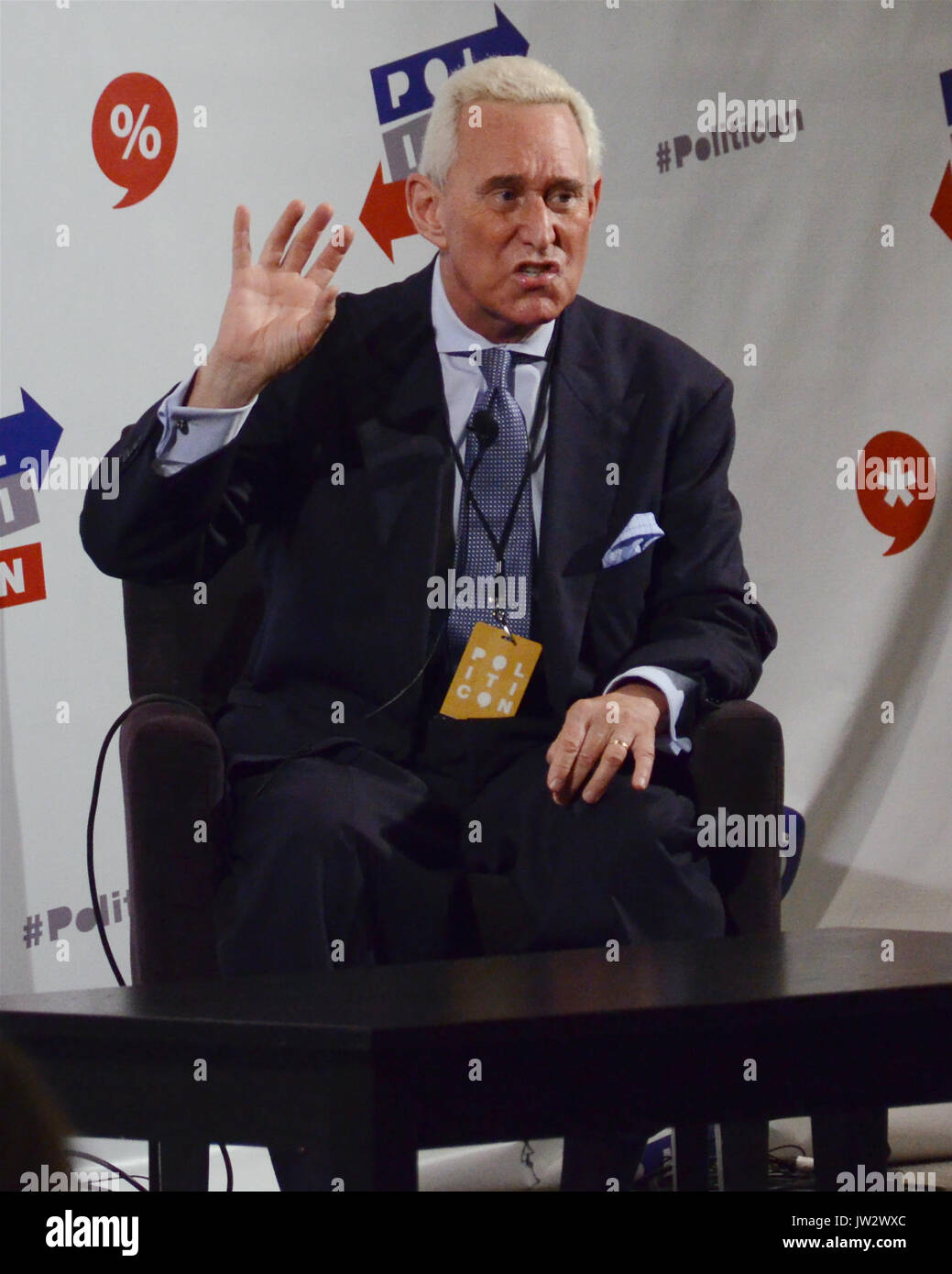 Roger Stone "Roger Stone Holds Court" panel during Politicon Pasadena ...
