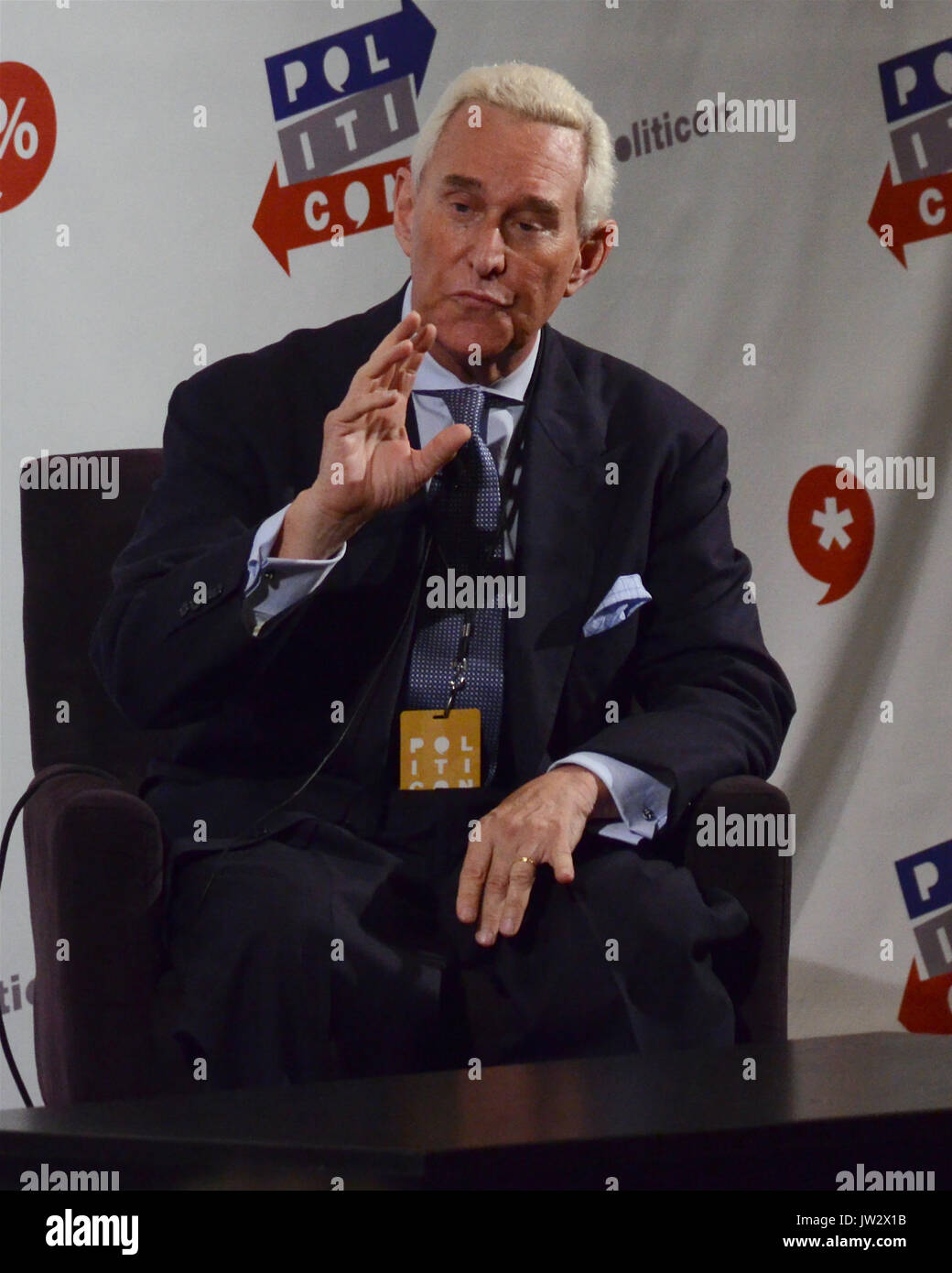Roger Stone "Roger Stone Holds Court" panel during Politicon Pasadena ...
