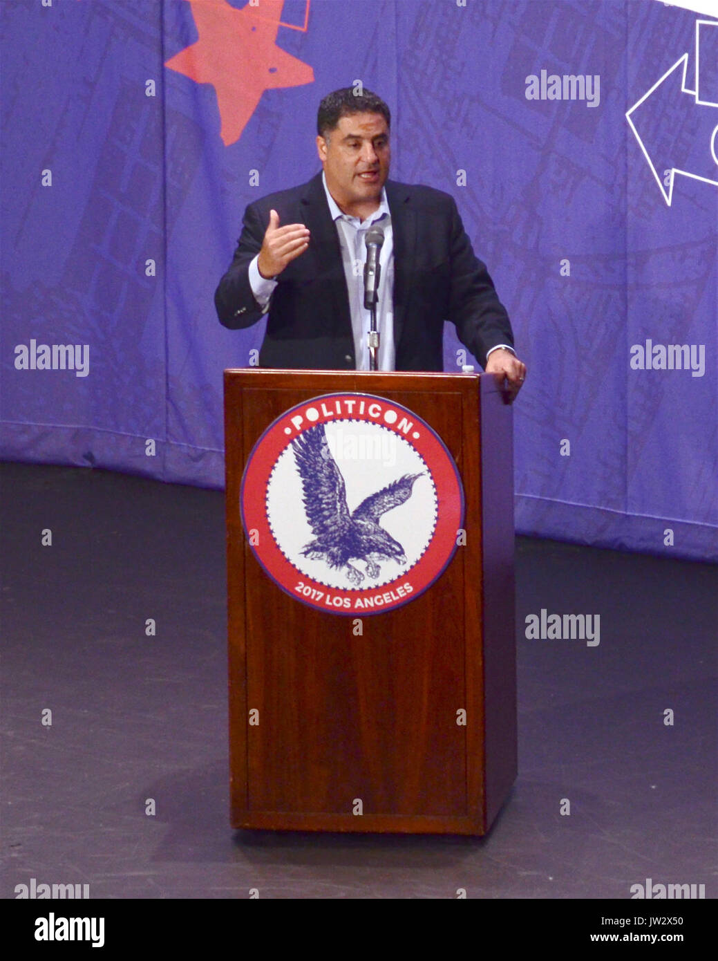 Cenk Uygur "Cenk Uygur vs. Ben Shapiro" panel during Politicon Pasadena ...