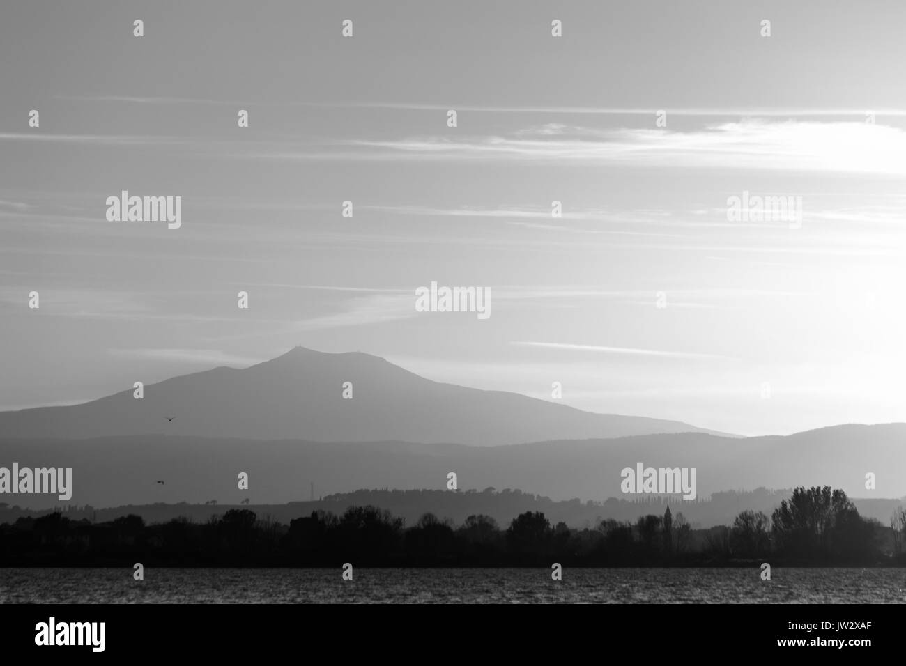 Distant trees with mountains hi-res stock photography and images - Alamy