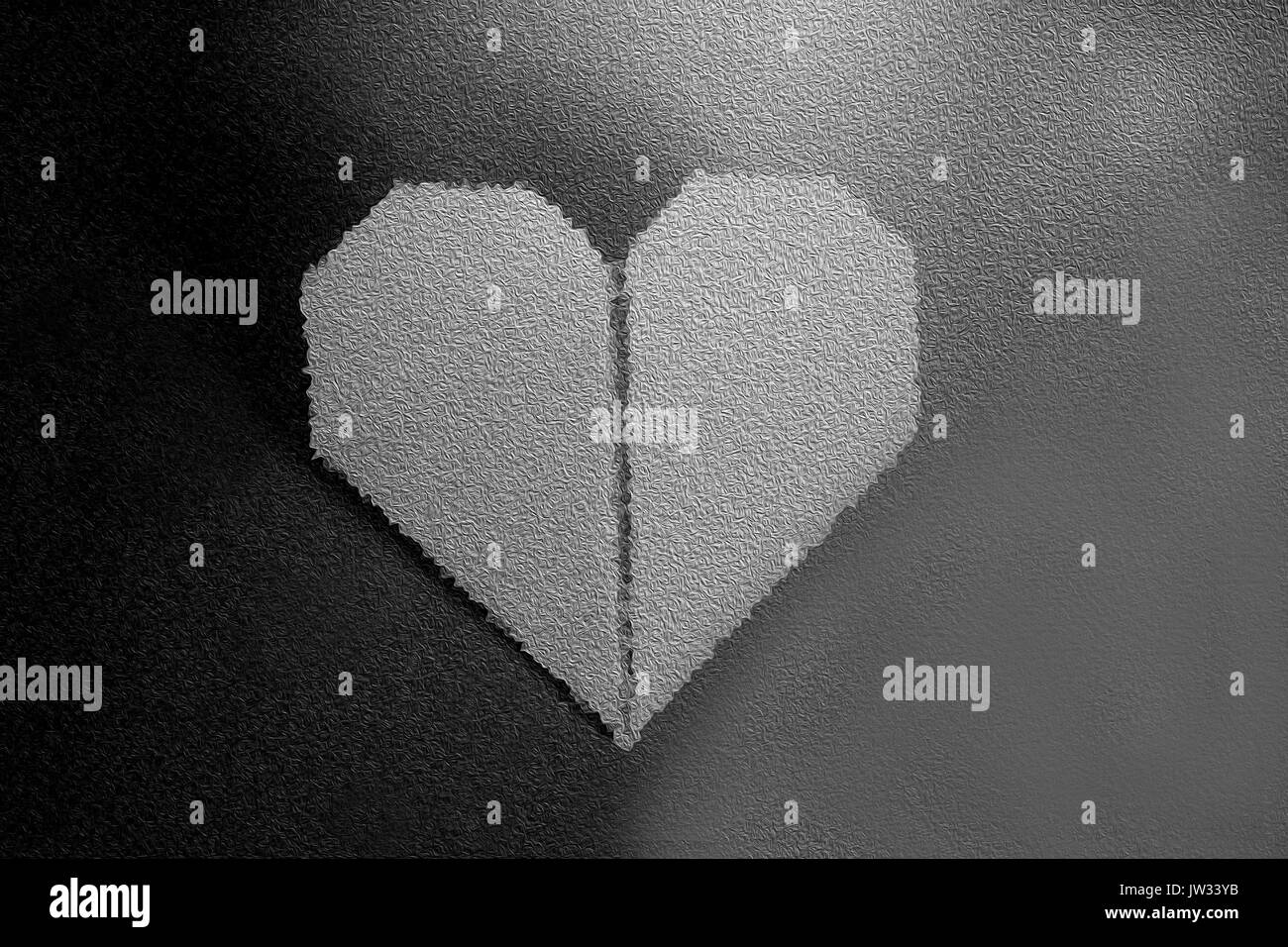 Cutout paper heart Black and White Stock Photos & Images - Alamy