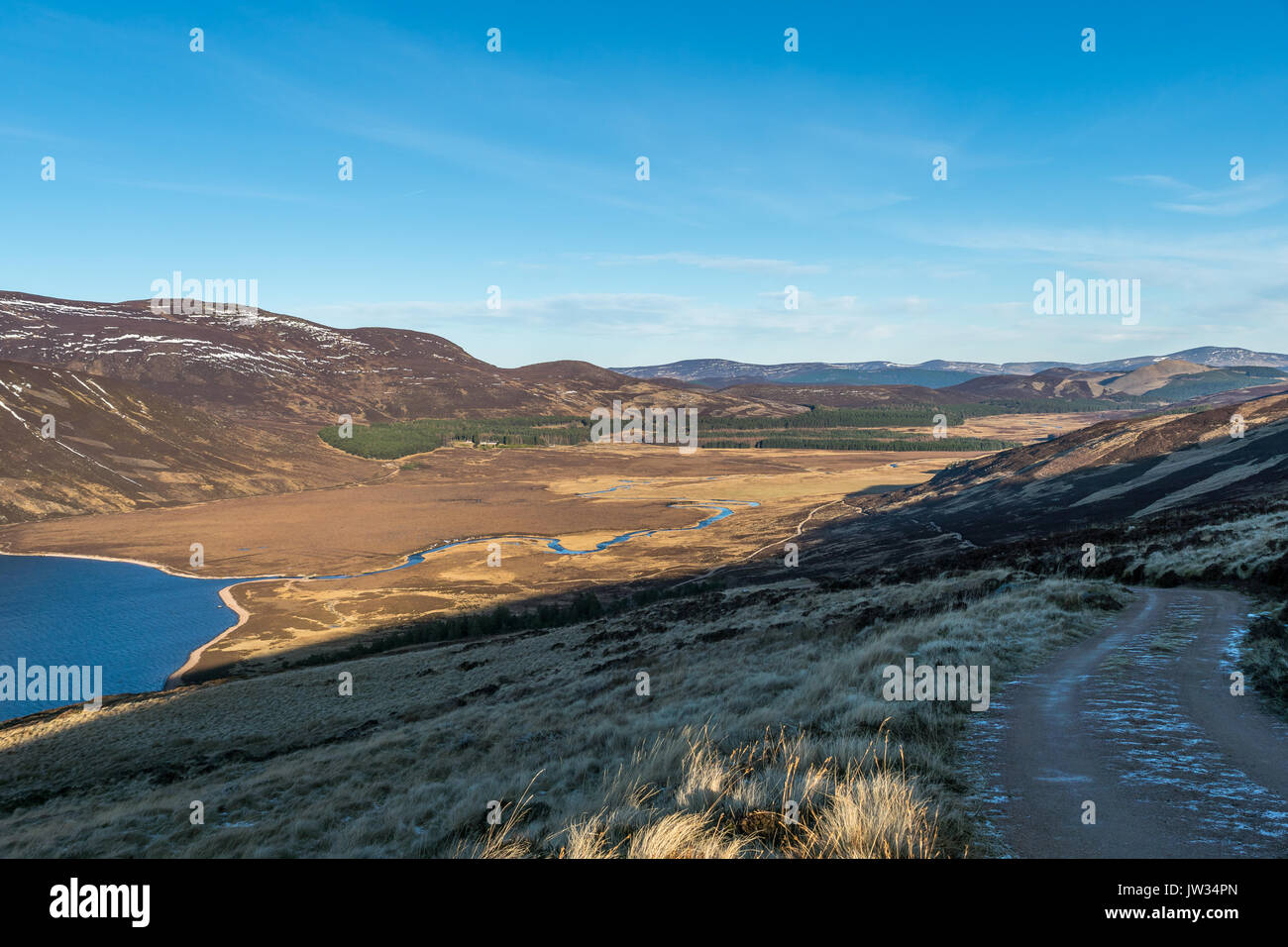 The head of Loch Muick and the Glen Muick valley Stock Photo - Alamy