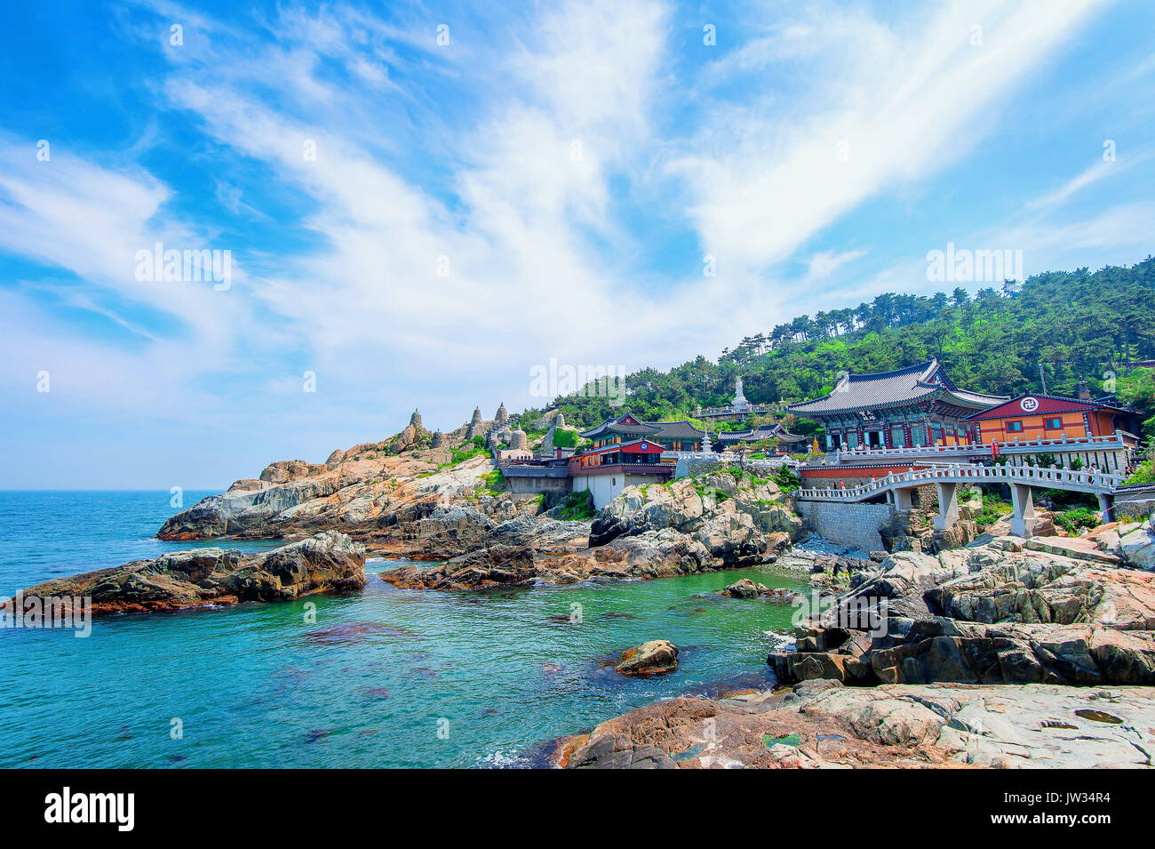 Haedong Yonggungsa Temple and Haeundae Sea in Busan, South Korea Stock ...