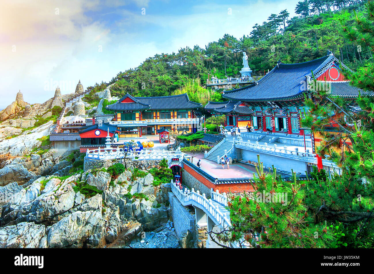 Haedong Yonggungsa Temple and Haeundae Sea in Busan, South Korea Stock ...