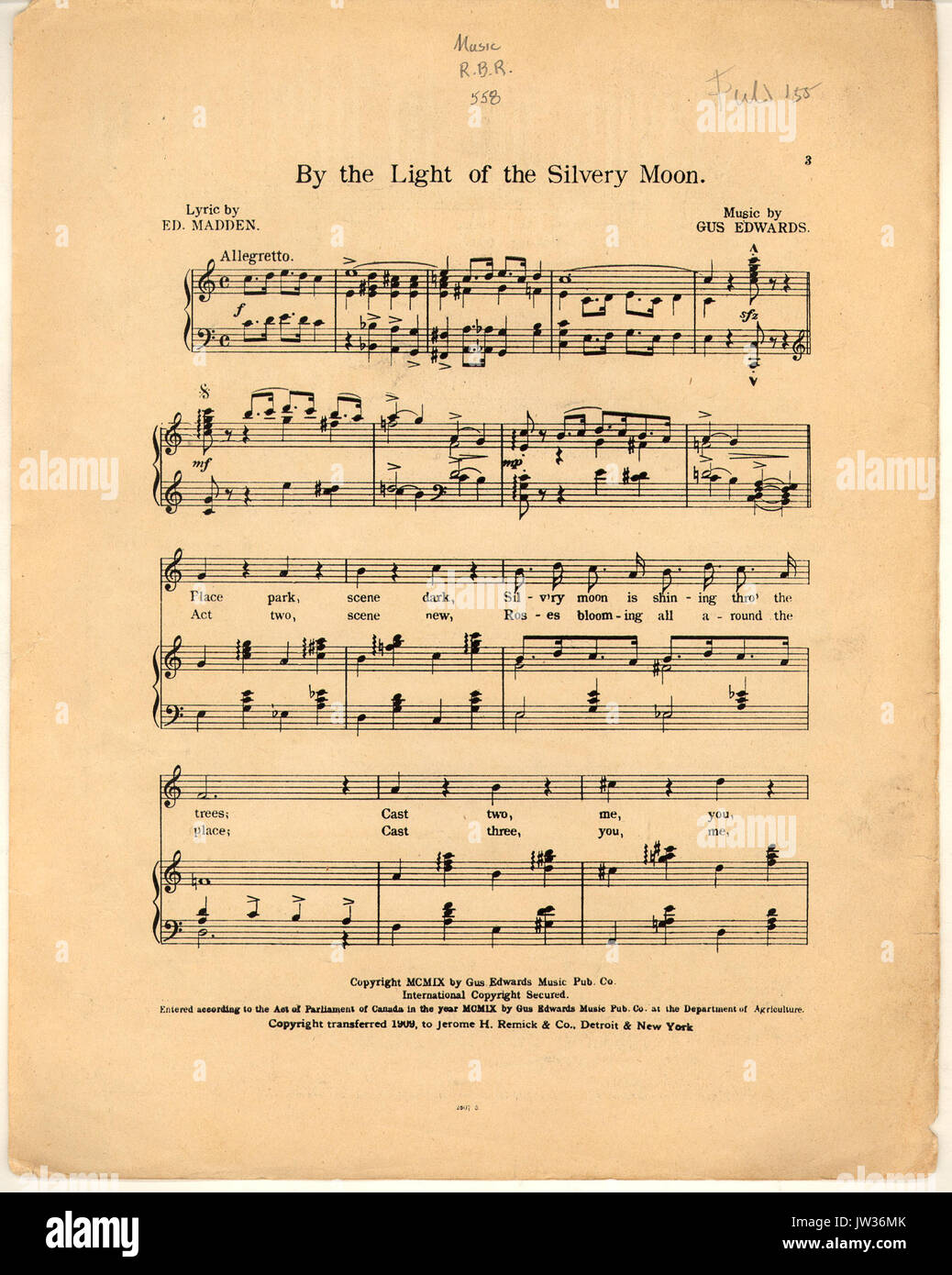 By the Light of the Silvery Moon 1 Stock Photo - Alamy