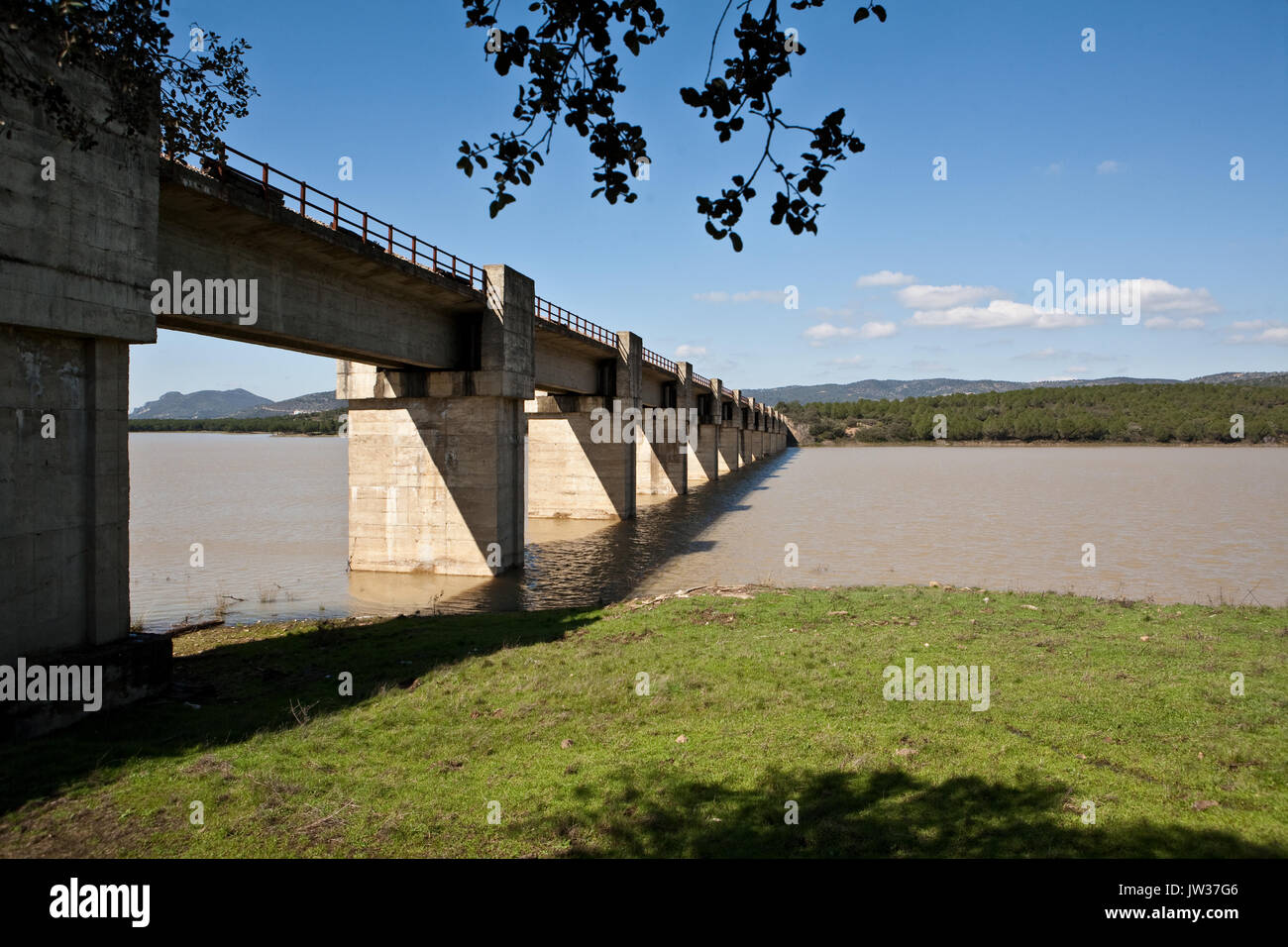 Railway line Cordoba - Almorchon, view from the bridge of Las Navas ...