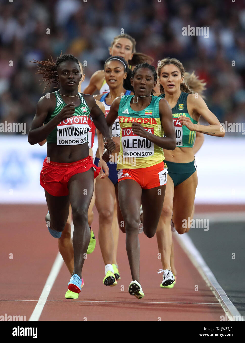 Burundi's Francine Niyonsaba (left) in action during the Women's 800m ...