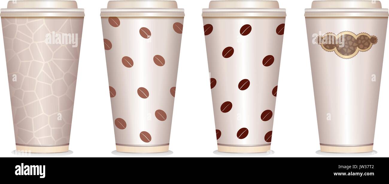 Paper cup coffee on white Stock Vector Images - Alamy