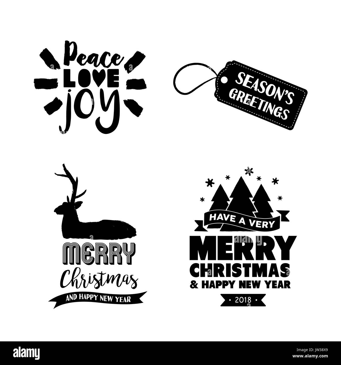 Vector set calligraphic text Stock Vector Images - Alamy