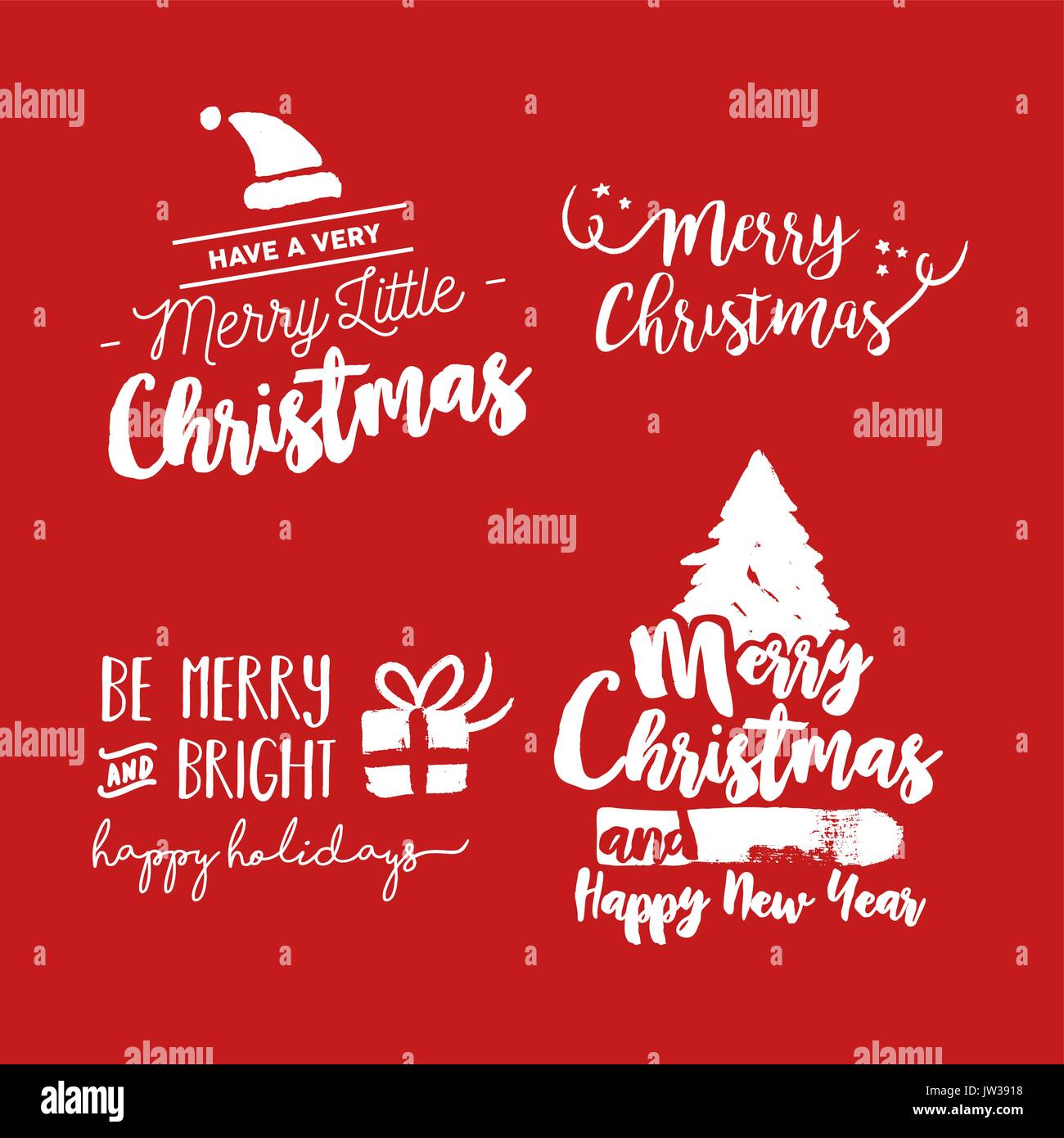 Merry Christmas text quote collection, calligraphy lettering design for ...