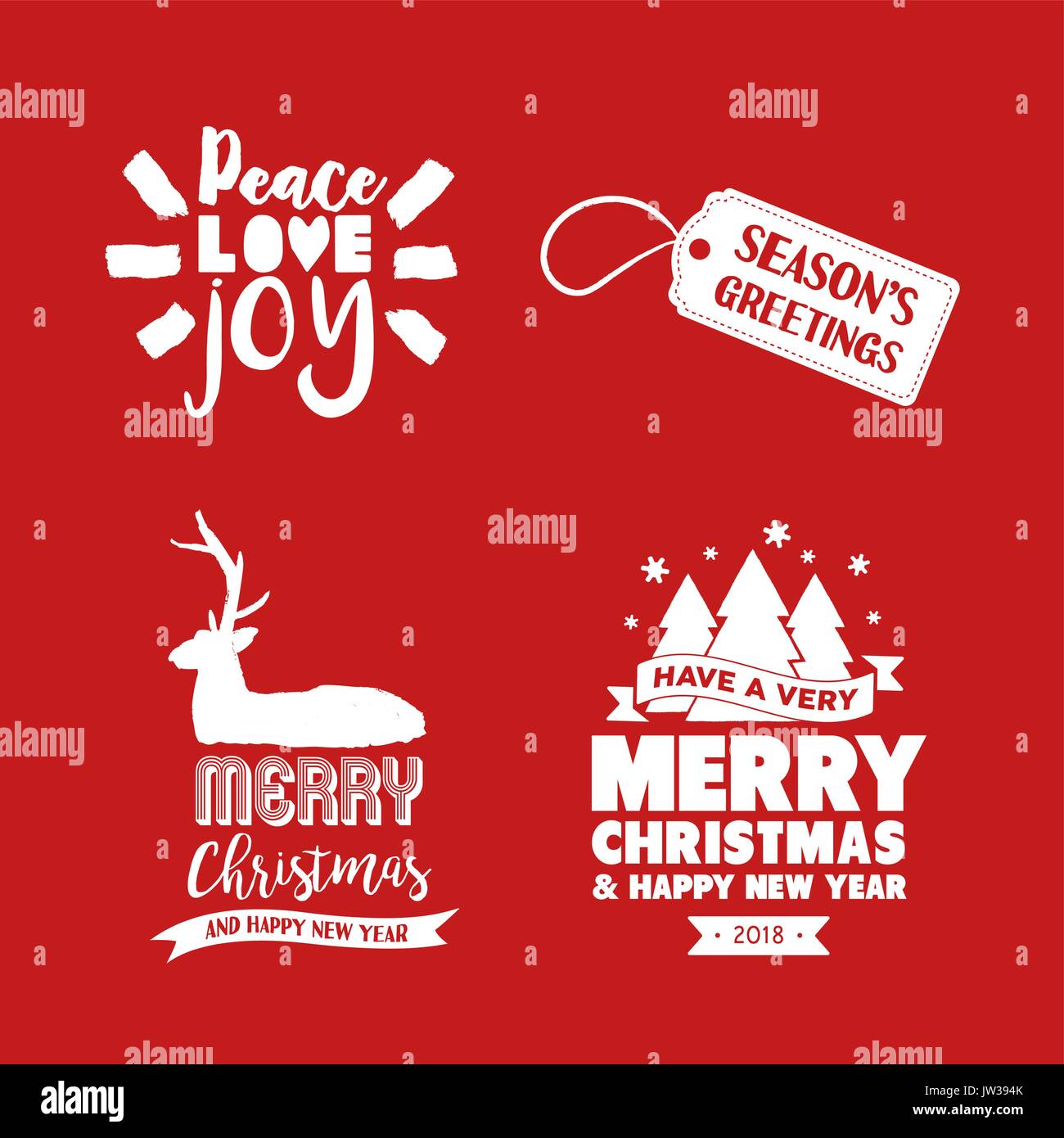 Merry Christmas Text Quote Collection Calligraphy Lettering Design For