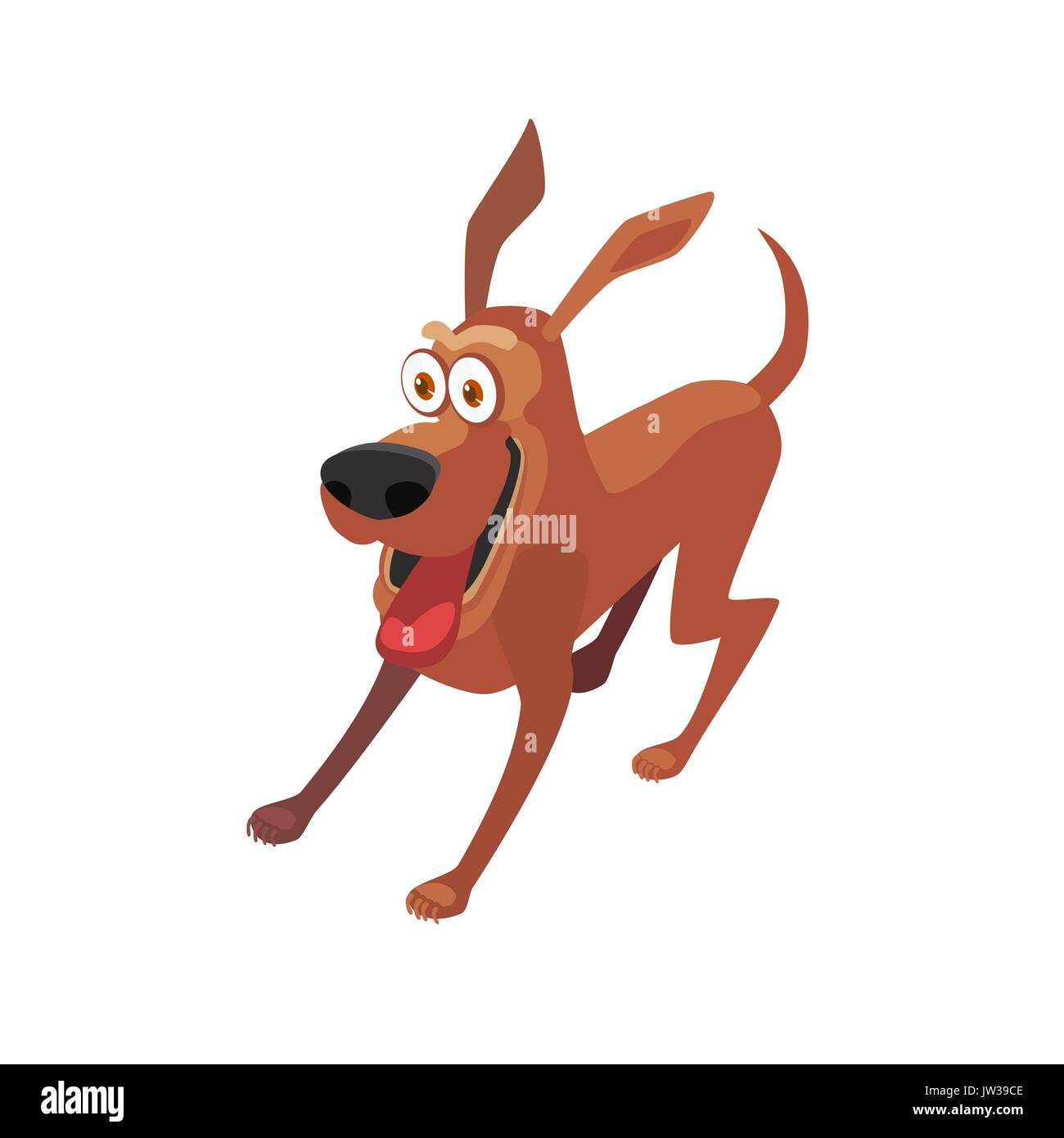 Cartoon illustration funny running dog Stock Vector Images - Alamy