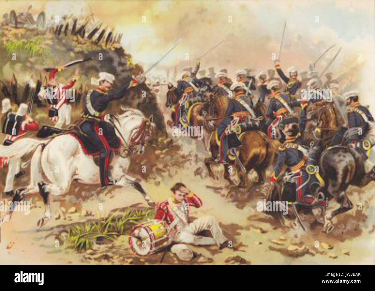 The Charge of the 3rd Kings Own Light Dragoons at the Battle of Sobraon ...