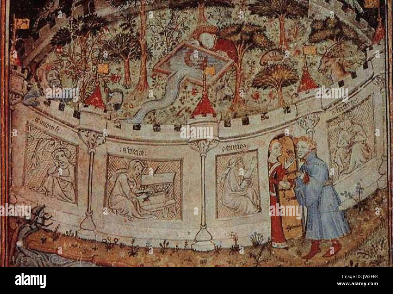 78 A garden from Roman de la Rose Stock Photo - Alamy