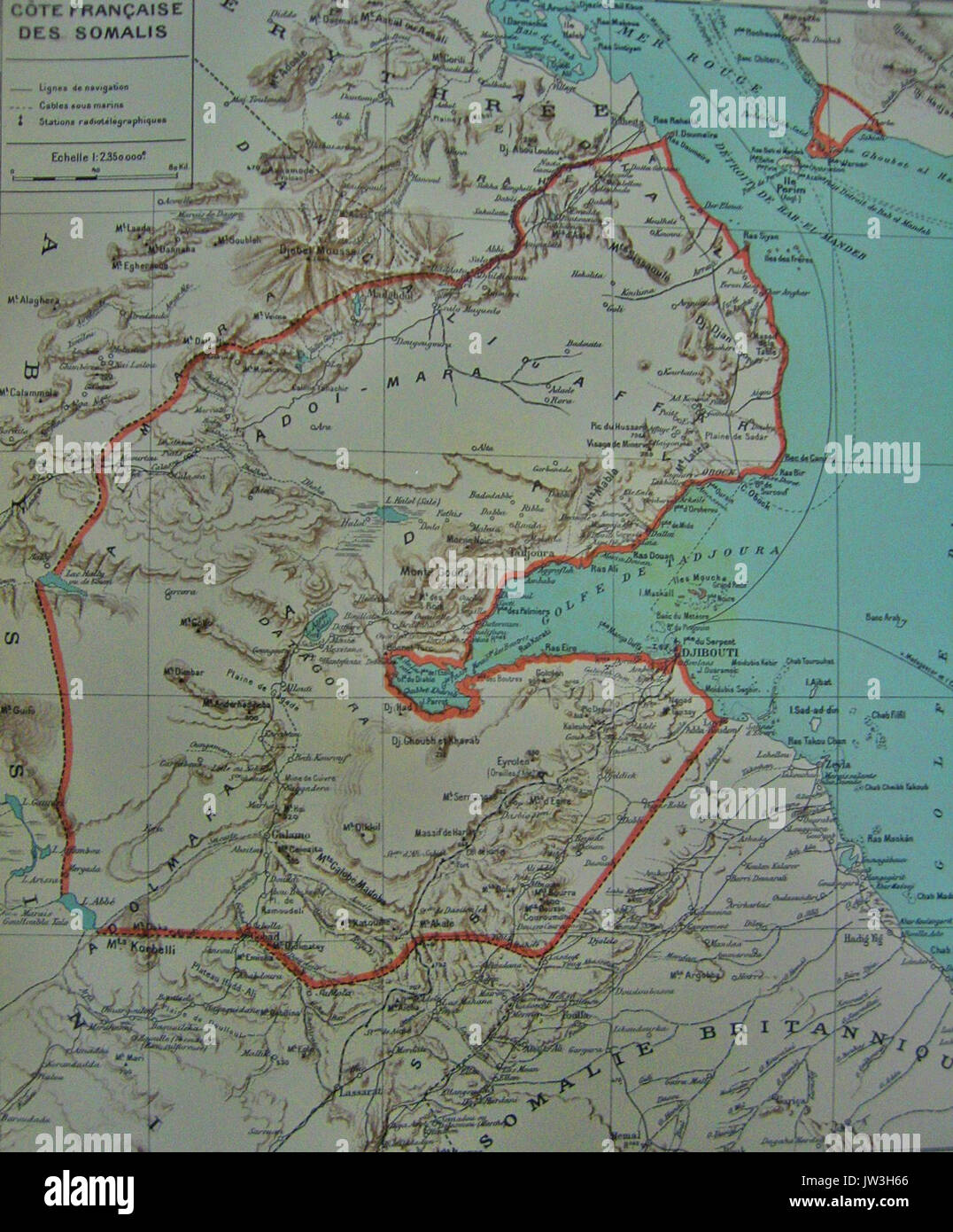 French Somaliland 1931 map Stock Photo - Alamy