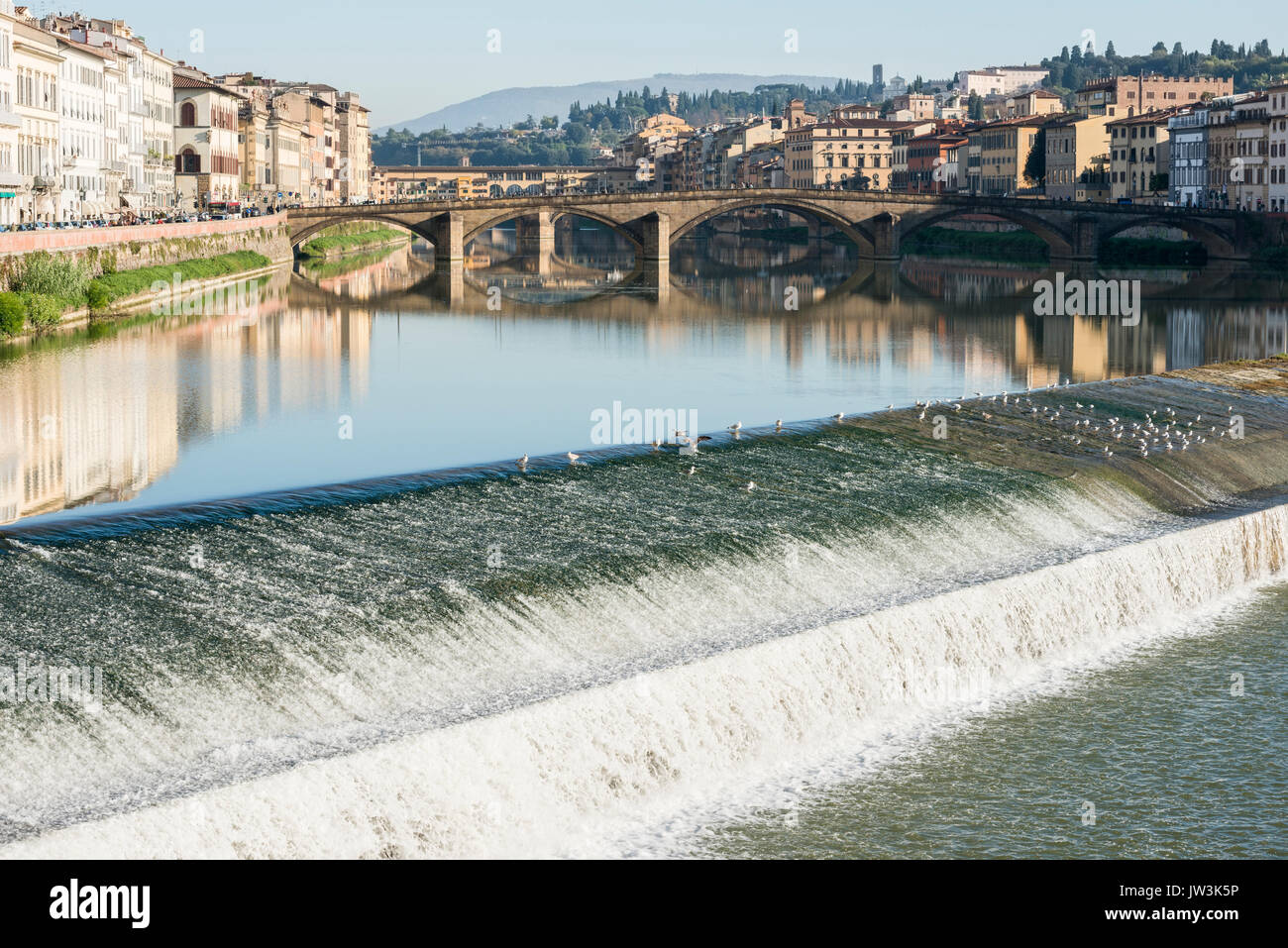 Cityscape reflected in arno river hi-res stock photography and images ...