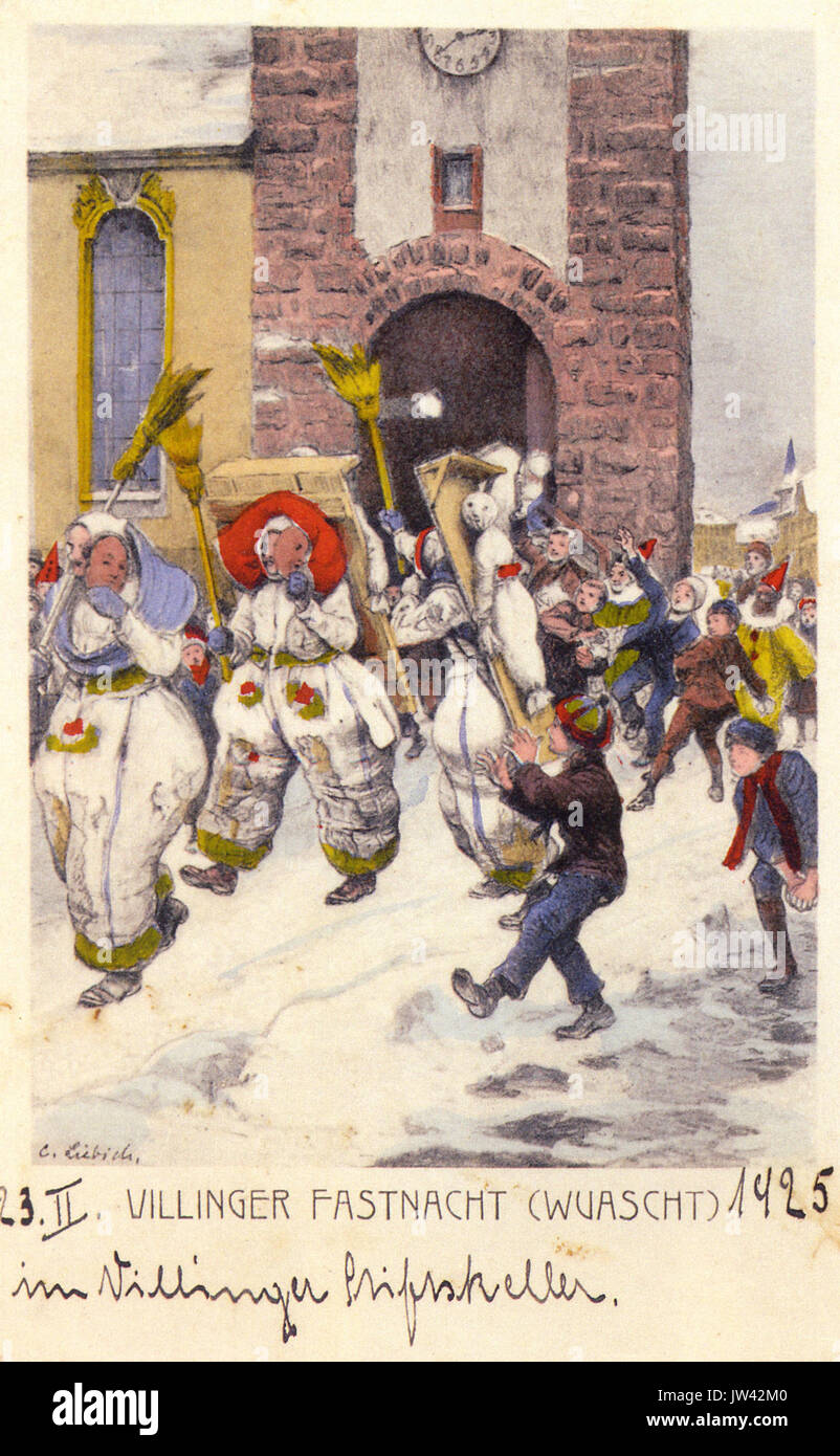 Curt Liebich Villinger Fasnet Wuescht AK c1925 Stock Photo - Alamy