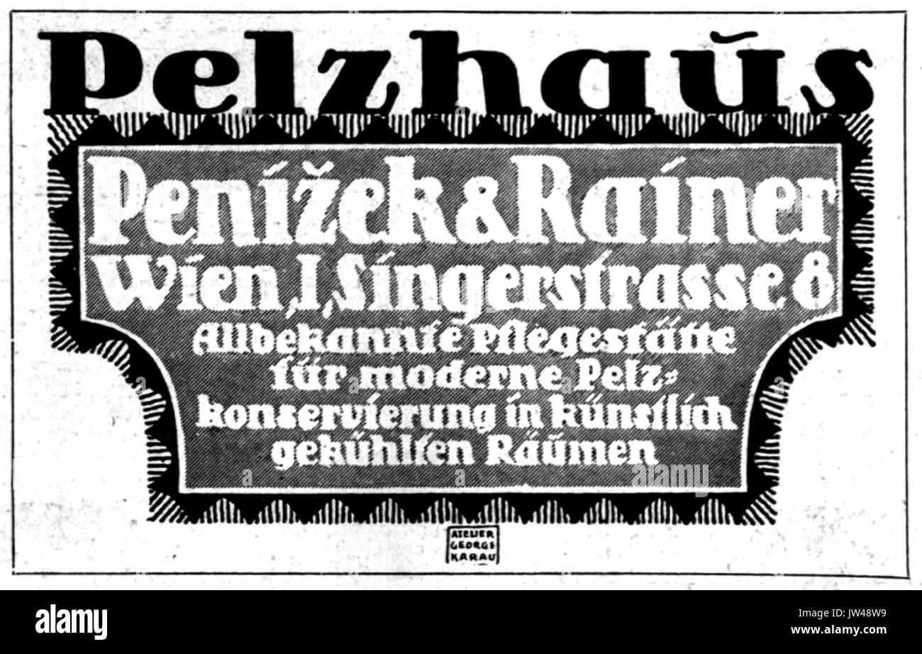 George Karau Penizek&Rainer 1919 Stock Photo - Alamy