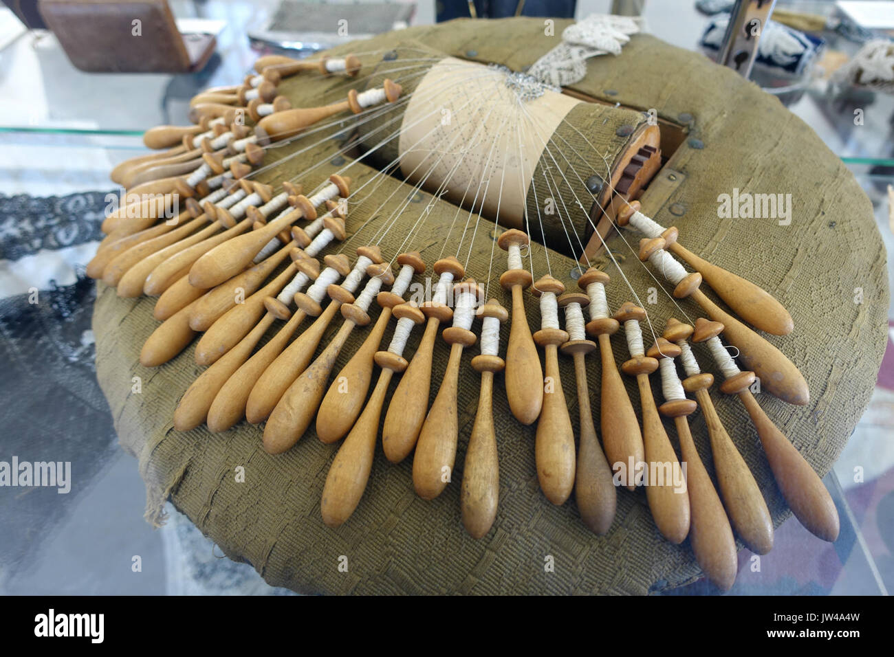 Bobbin lace displayed at the Bennington Museum in Vermont, showcasing ...