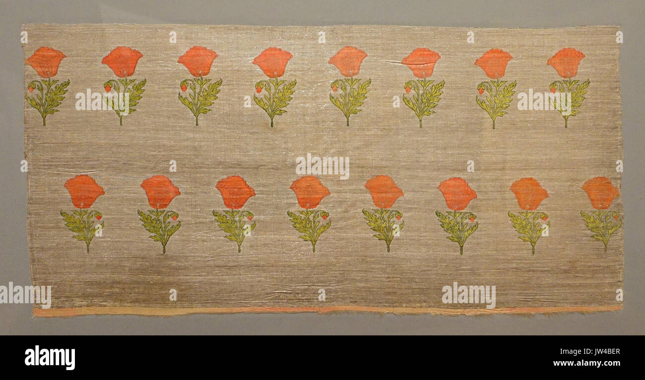 Textile fragment, India, Mughal empire, 17th century AD, silk, metal ...