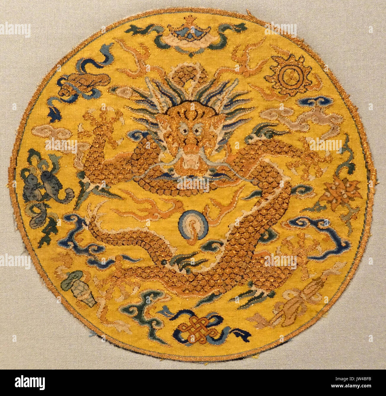 Imperial insignia roundel for emperor's young son, 2 of 2, China, Qing ...