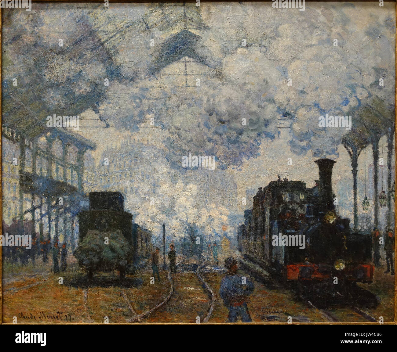 The Gare Saint Lazare, Arrival of a Train, by Claude Monet, 1877, oil ...