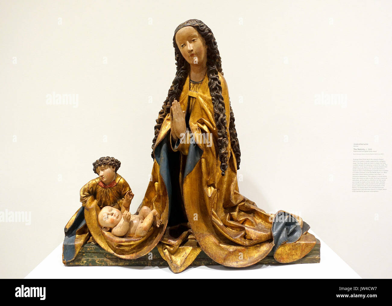 The Nativity, artist unknown, German, c 1500, polychromed and gilded ...