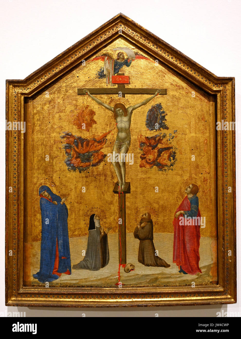 Christ on the Cross with the Virgin and Saints Clare, John the Evangelist, and Francis, Pietro ...