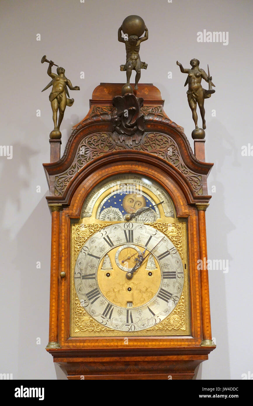 Long Case Musical Clock by Otto van Meurs, Amsterdam, view 2, c 1750 ...