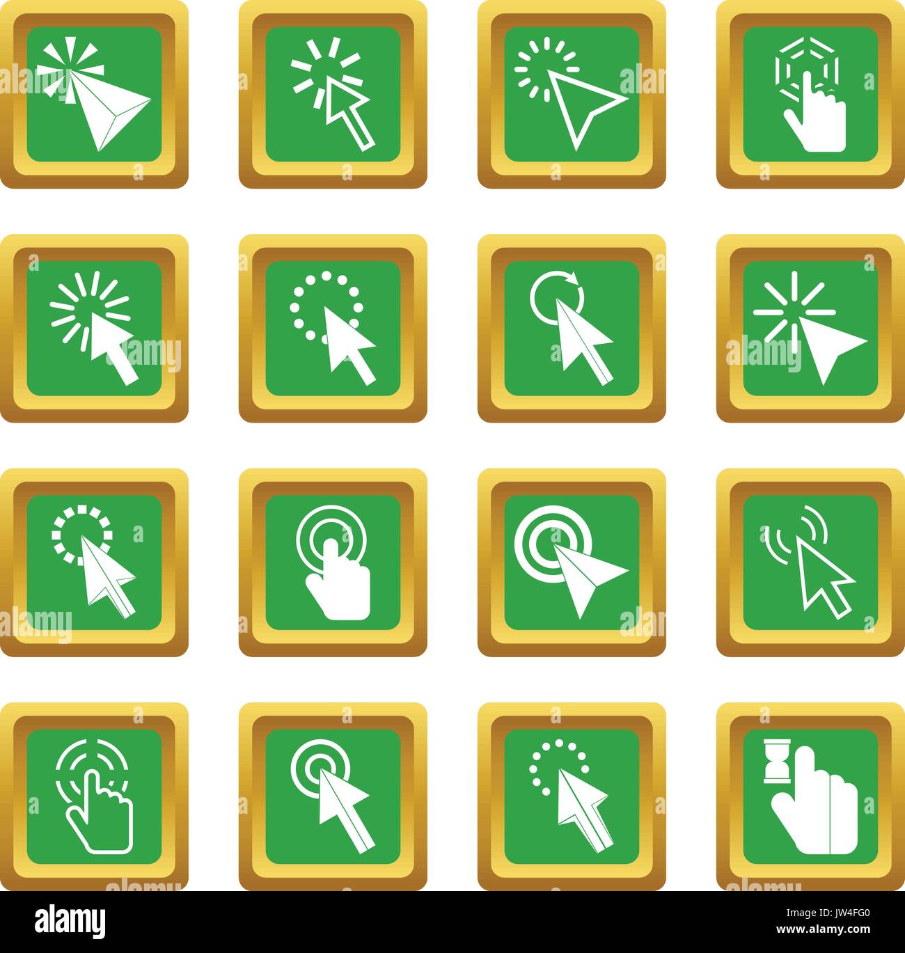 Mouse pointer icons set green Stock Vector Image & Art - Alamy