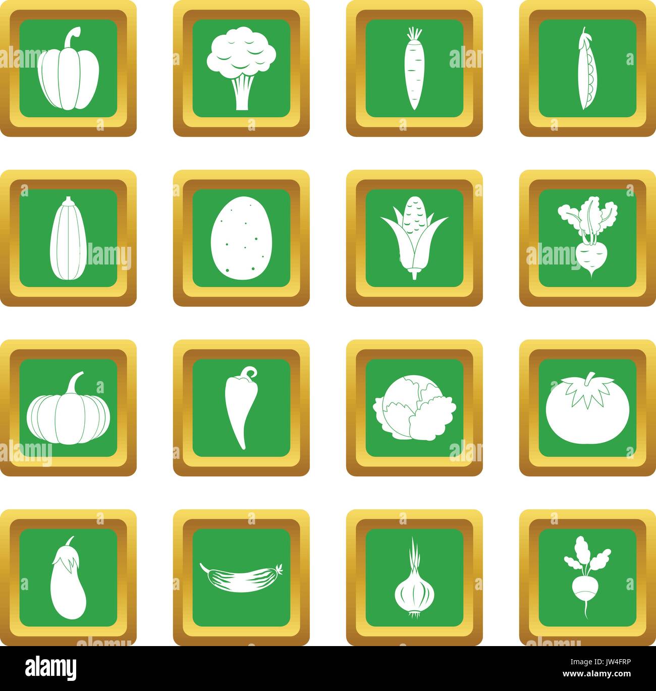 Vegetables icons set green Stock Vector Image & Art - Alamy