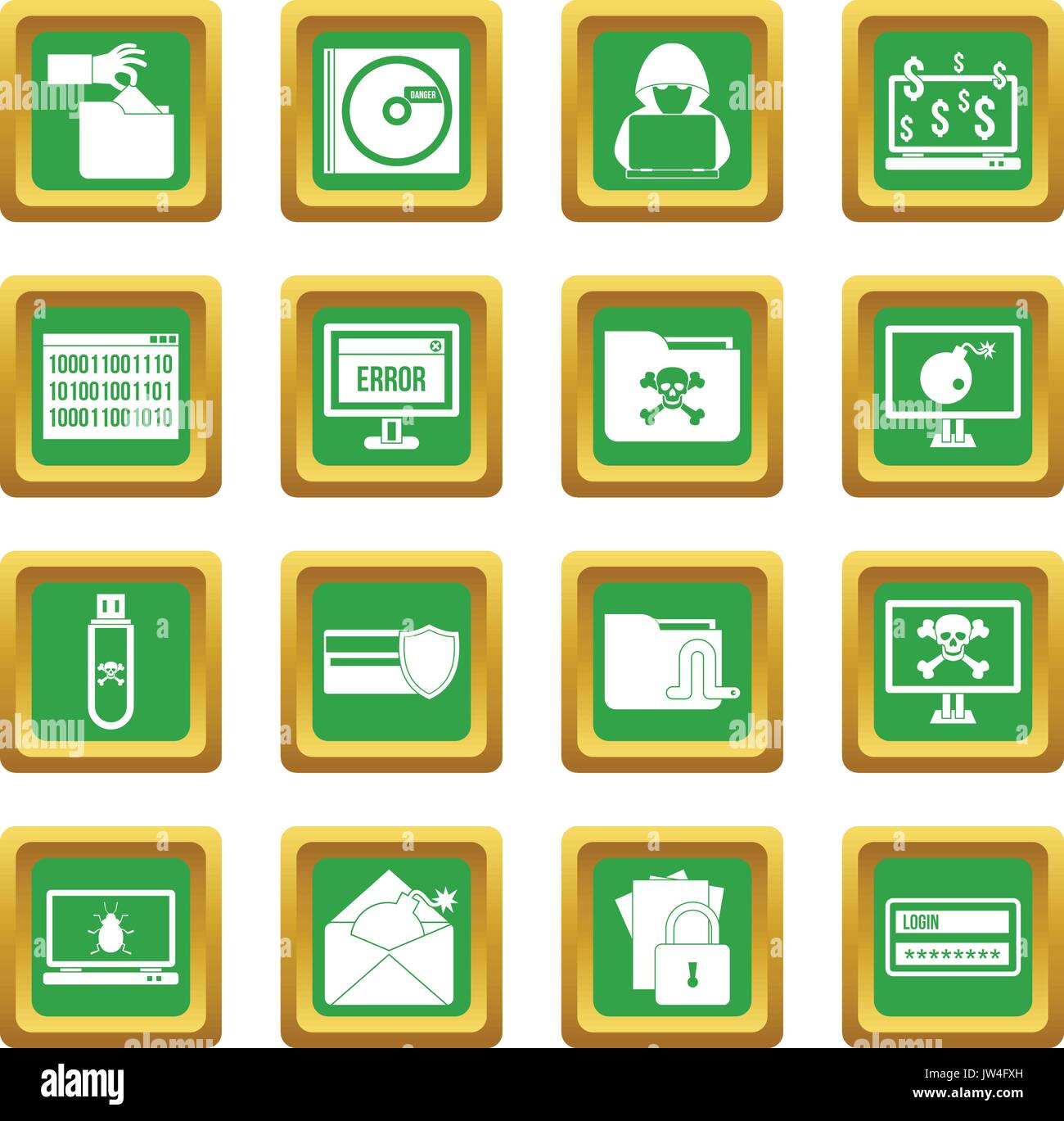 Criminal activity icons set green Stock Vector Image & Art - Alamy