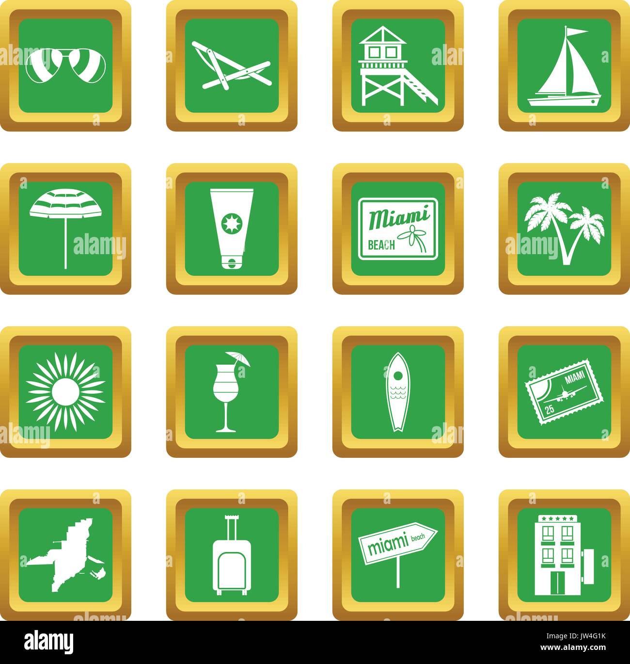 Downtown miami sunset Stock Vector Images - Alamy