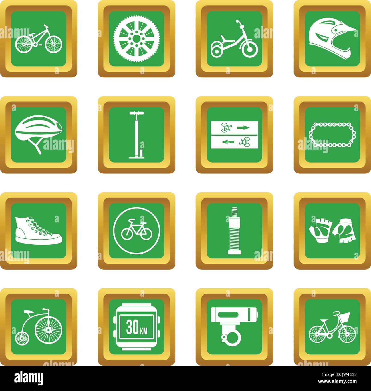 Biking icons set green Stock Vector Image & Art - Alamy