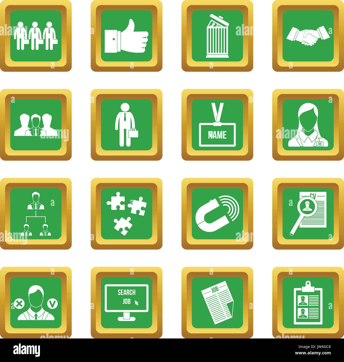 Human resource management icons set green Stock Vector Image & Art - Alamy