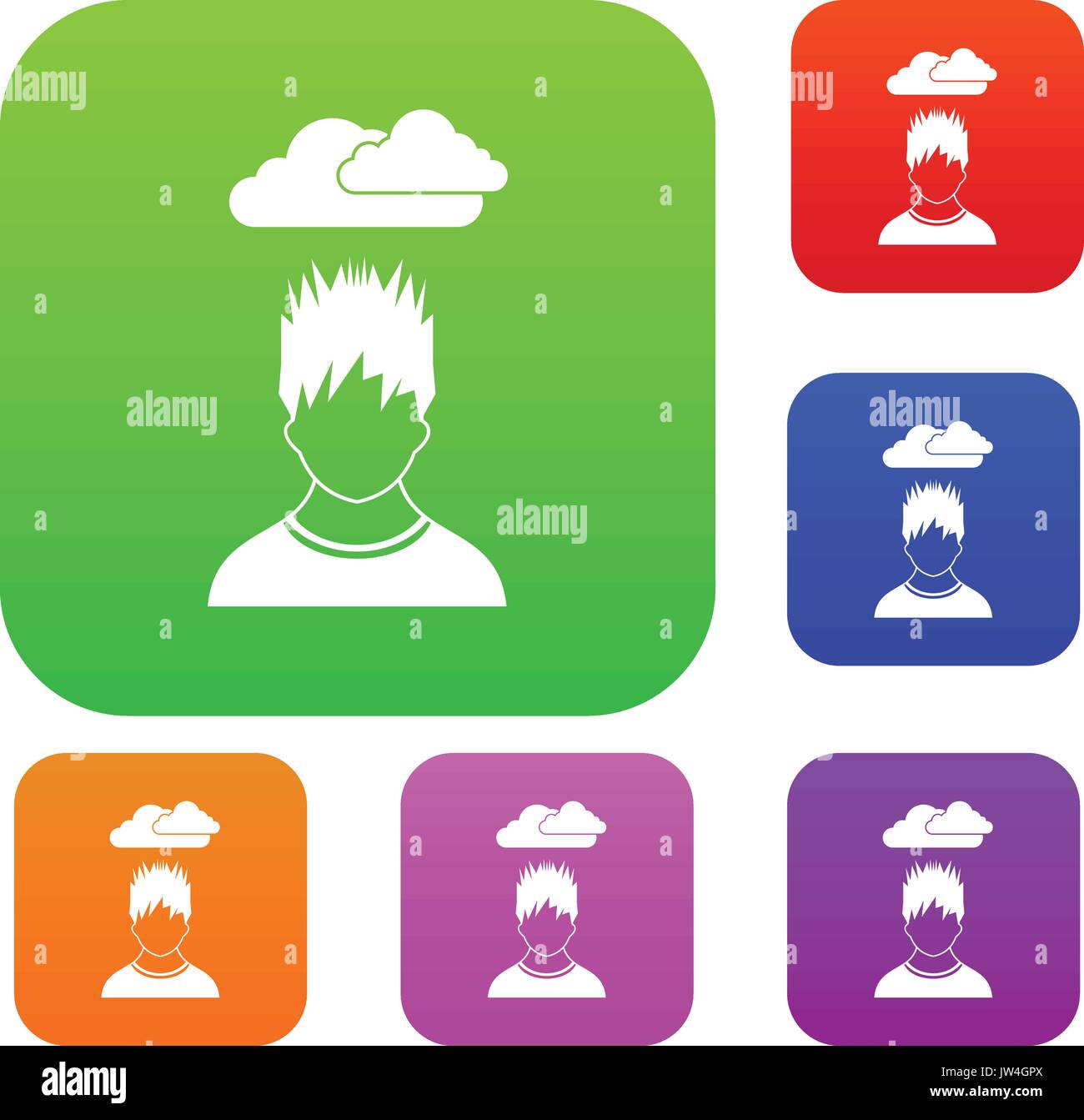 Dark cloud over head Stock Vector Images - Alamy