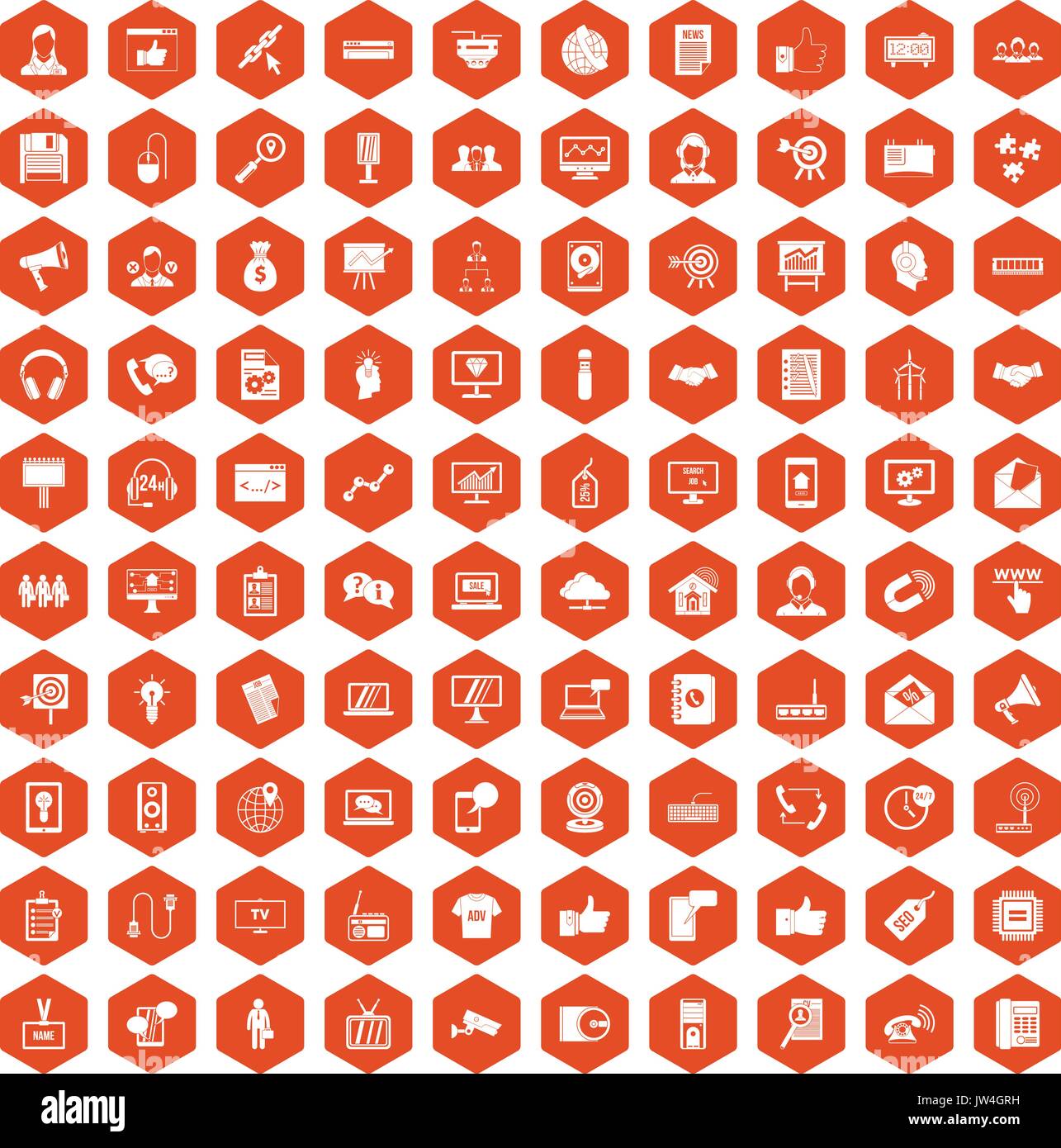 100 data exchange icons hexagon orange Stock Vector Image & Art - Alamy